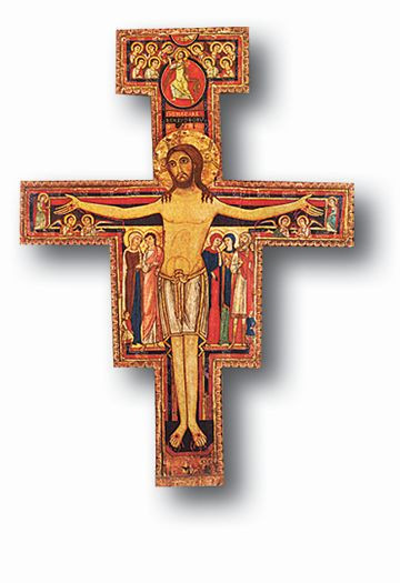 3" Wood San Damiano Crucifix - Holy Land Art Company, LLC
