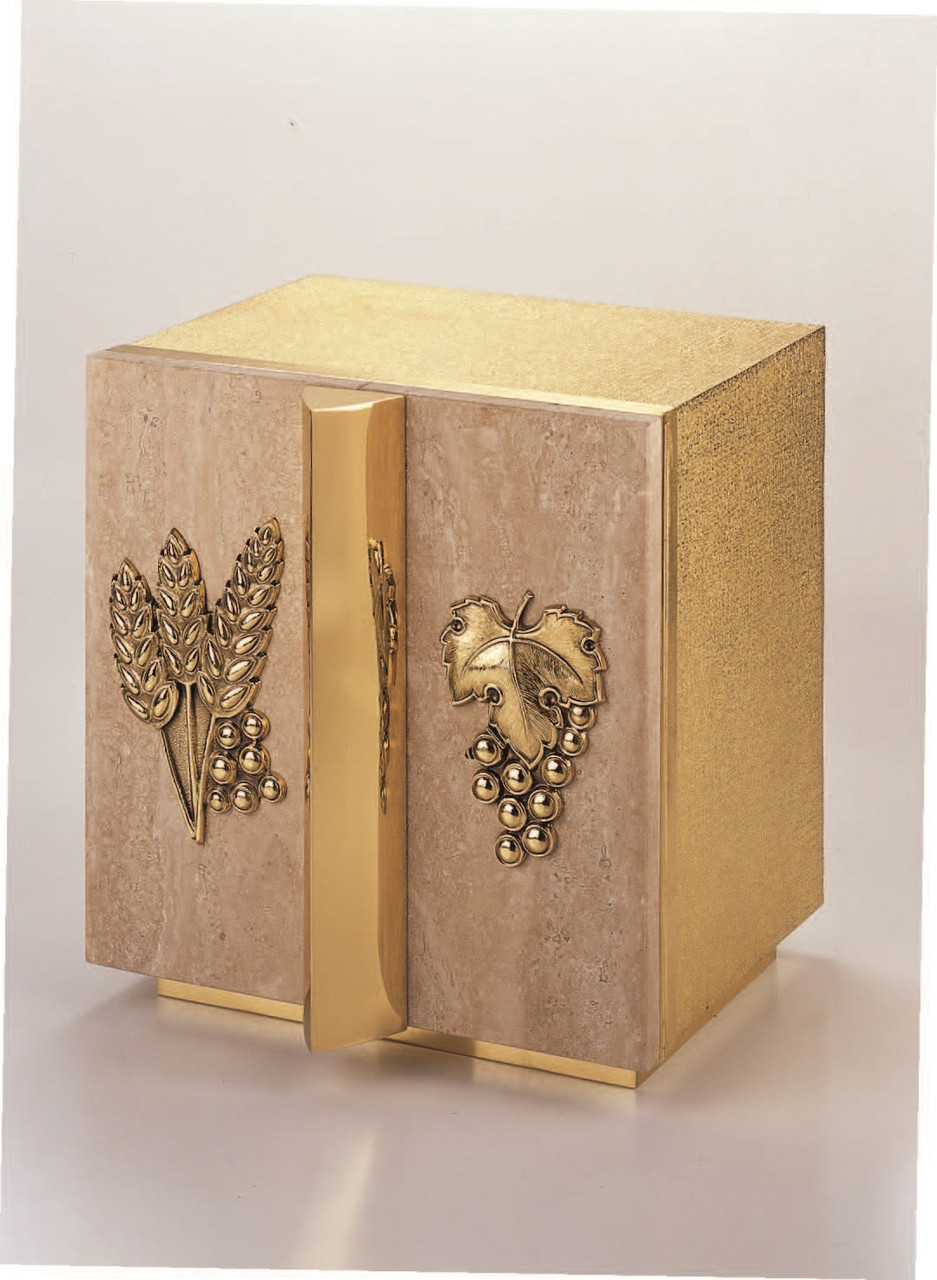 #929-T Brass & Marble Tabernacle | High Polish Brass - Holy Land Art ...