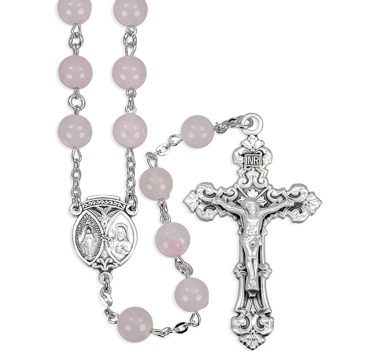8mm Round Genuine Rose Quartz Beads - Holy Land Art Company, LLC