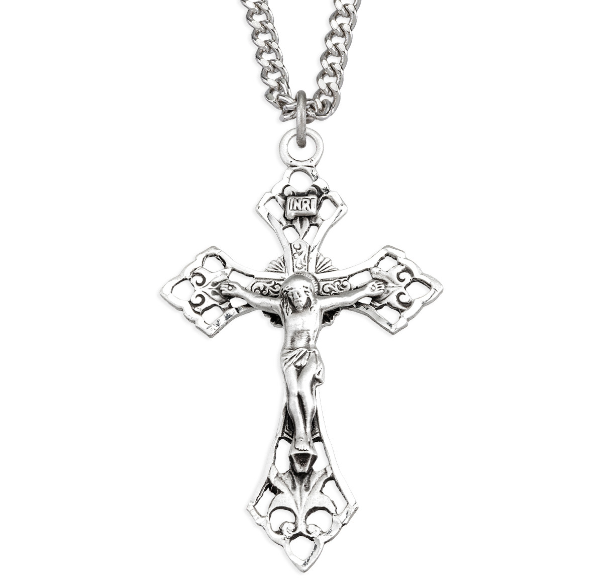 Sterling Silver Pierced Crucifix with Angle Tips - Holy Land Art ...