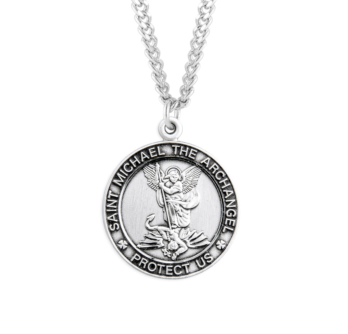 Sterling Silver Small St. Michael Medal - Holy Land Art Company, LLC