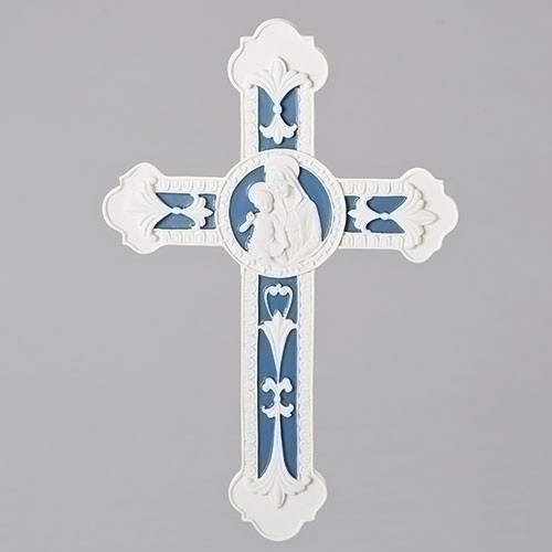 9" Madonna & Child Wall Cross | Resin - Holy Land Art Company, LLC