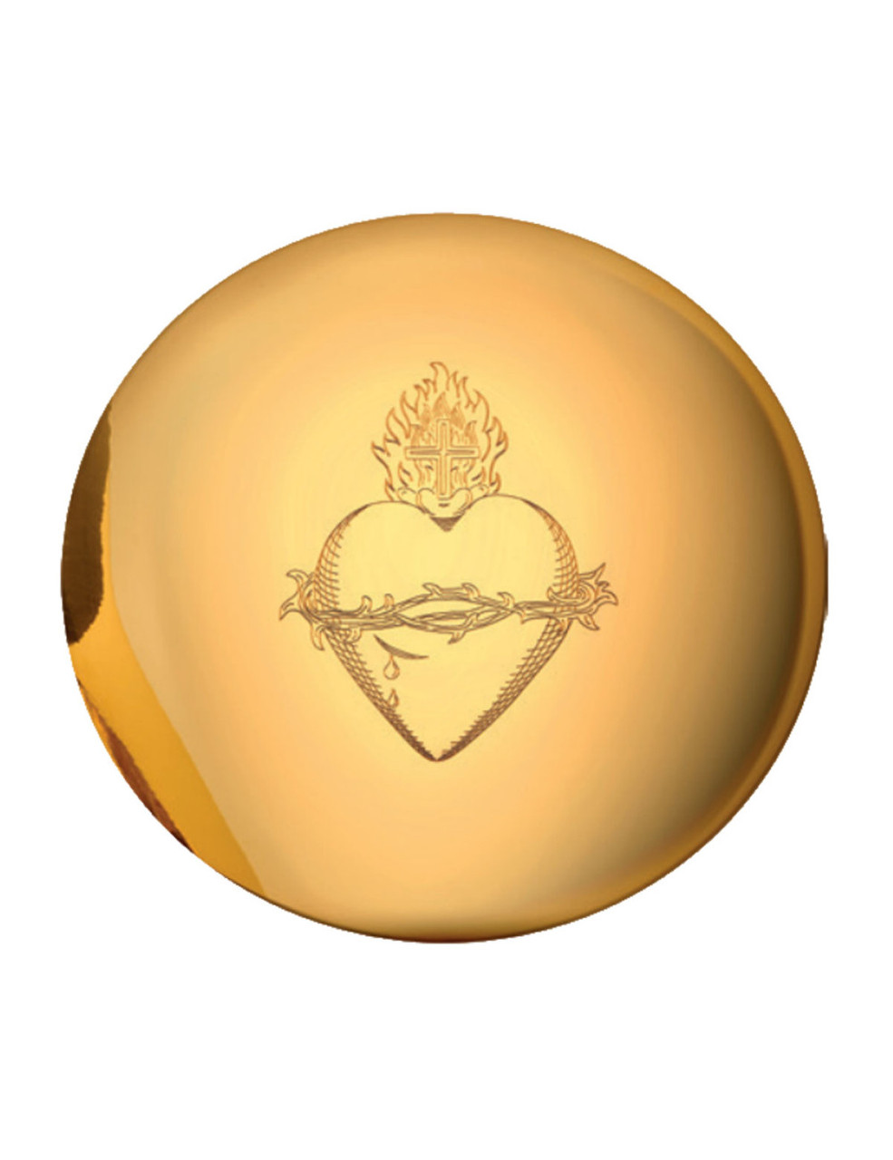 QUICK SHIP - 5-3/4" Sacred Heart Engraved Scale Paten | 24K Gold Plated ...