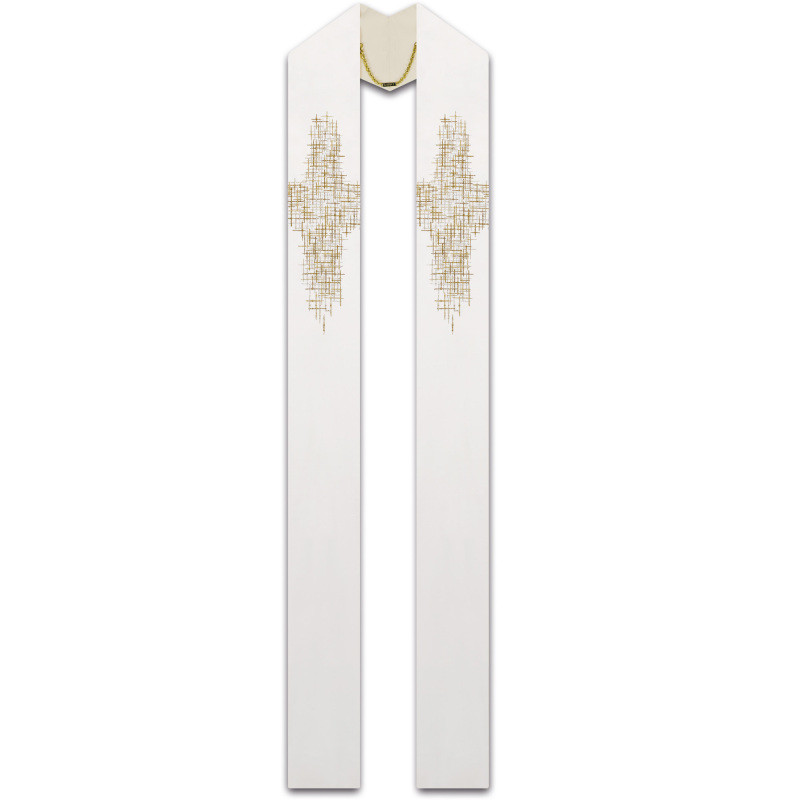#5391 Ultra Lightweight Embroidered Cross Overlay Stole | Silk | All ...