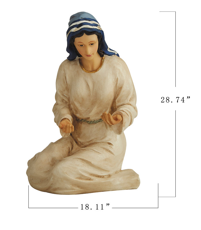 Real Life Outdoor Nativity Set 4 Pieces Slim Metal