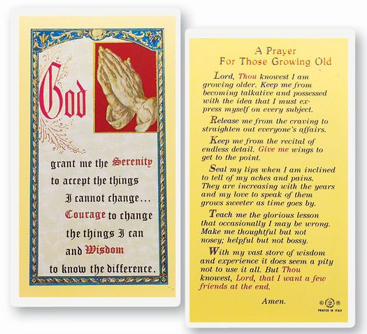 Praying Hands Growing Old Prayer - Holy Land Art Company, LLC