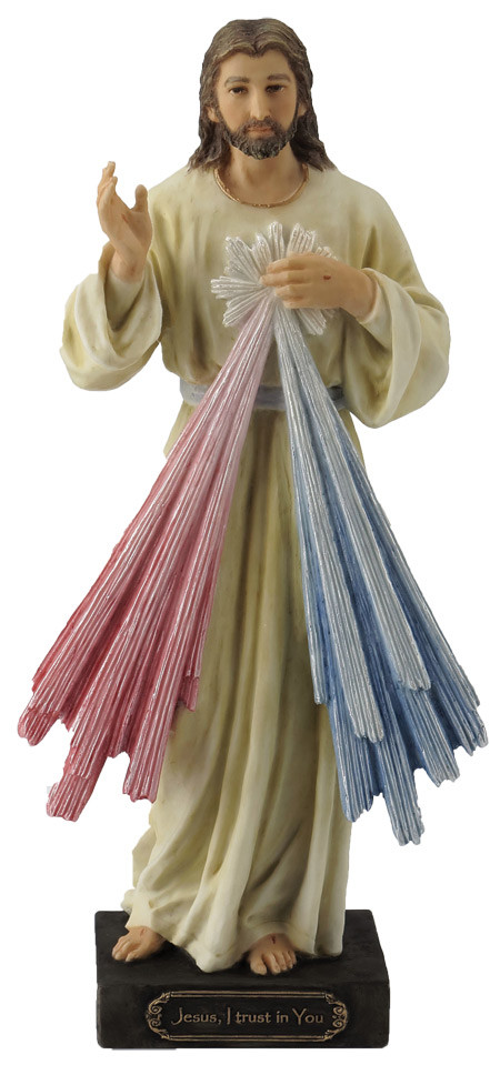 8" Divine Mercy Statue | Hand-Painted Resin - Holy Land Art Company, LLC