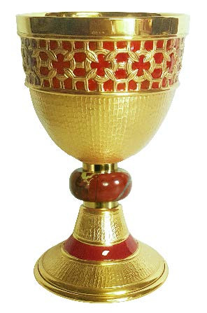 #239 Hand-Chiseled "Coptic Cross" Chalice | 7 1/4", 7oz. | Sterling ...