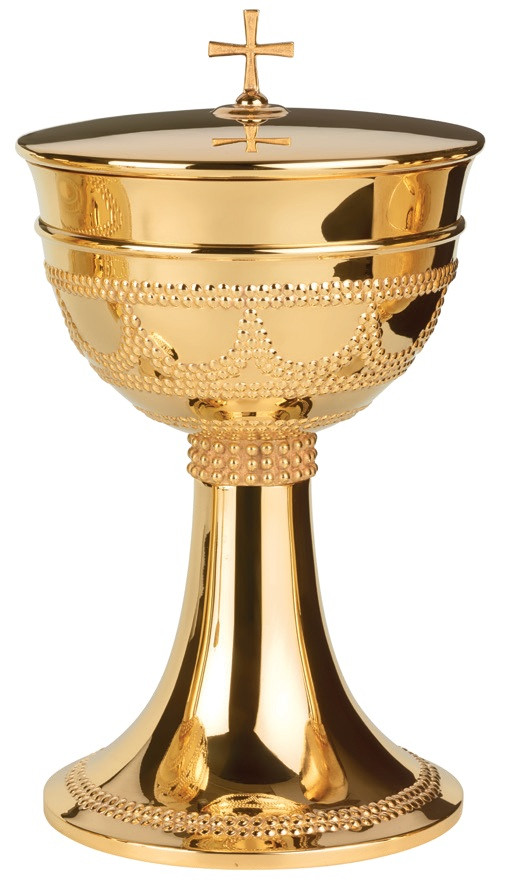 #2296 Hand-Chiseled Visigothic Ciborium | 24K Gold-Plated - Holy Land ...