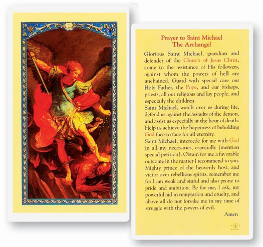 St. Michael Prayer Card - Holy Land Art Company, LLC