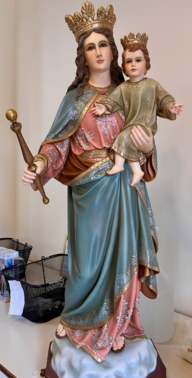 43" Mary Help of Christians Fiberglass Statue | Fancy Finish | Made in ...