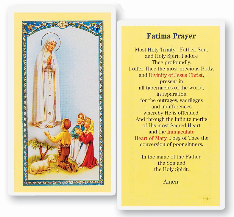 Our Lady of Fatima Prayer - Holy Land Art Company, LLC