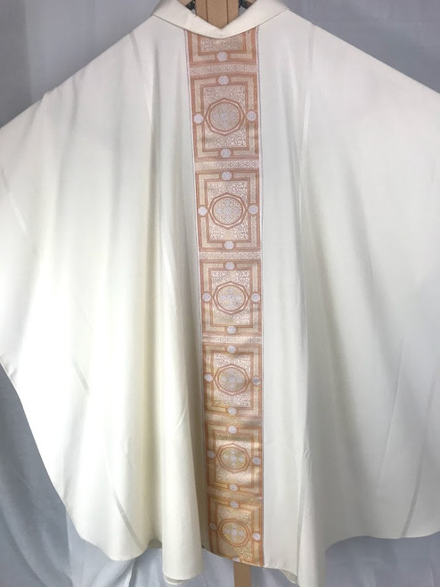 Embroidered Gold & Red Ophrey Monastic Chasuble | Roll Collar | Wool ...
