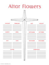 Colored Altar Flower Chart | 17" x 22" - Holy Land Art Company, LLC