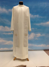 #039 Embroidered Cross Overlay Stole | Poly/Wool/Linen - Holy Land Art ...