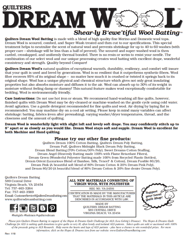 Wool Quilt Batting | The Quilt Batting Store