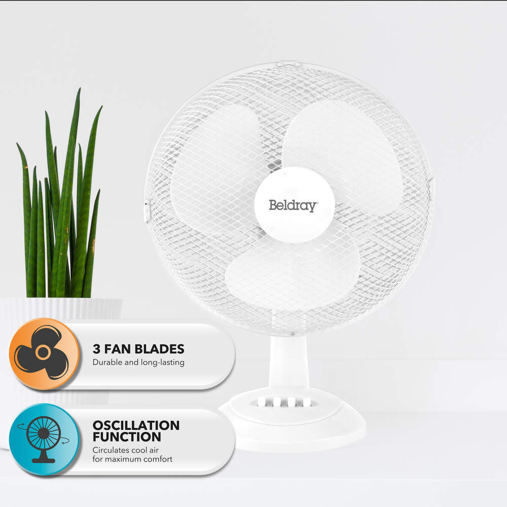 Shop Beldray 12 Inch Desk Fan | 3 Speed | Adjustable Head