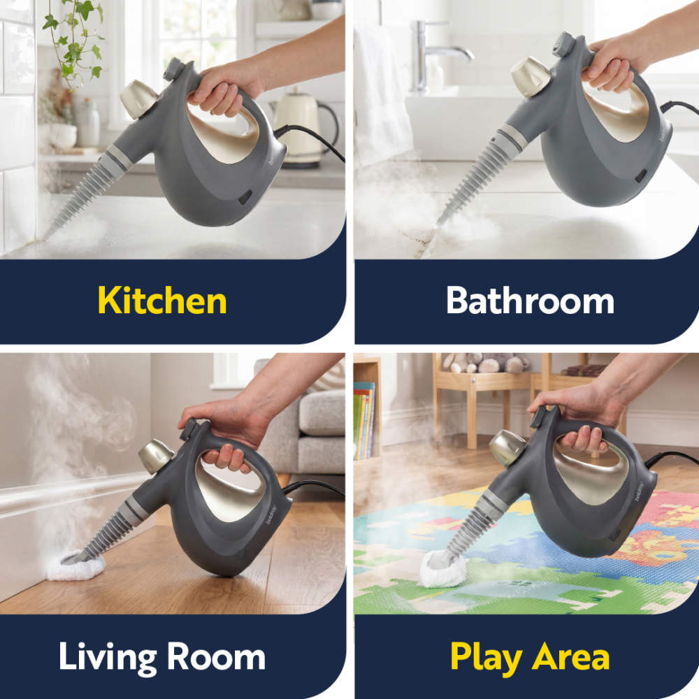 10-in-1 Handheld Steam Cleaner, Titanium | Beldray