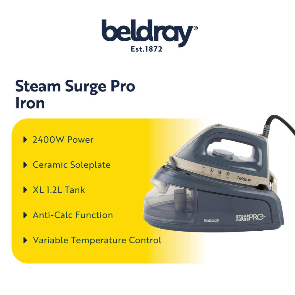 Steam Surge Pro, Titanium, 2400W | Beldray