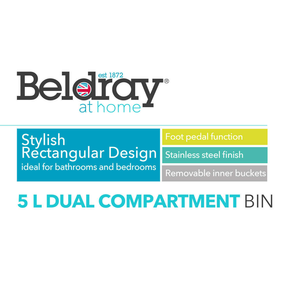 Shop 5L Dual Compartment Waste Bin | Stainless Steel