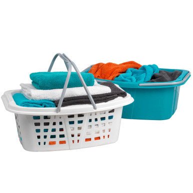 Plastic Laundry Baskets with Handles 2 Pack