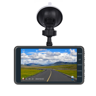 Touch Screen Dash Cam 4" 1080P Dual Lens Car DVR Recorder Front And ...