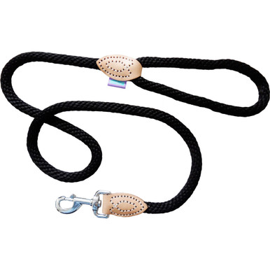 Hem & Boo Soft Rope Trigger Durable Dog Lead - Black - Petworlddirect