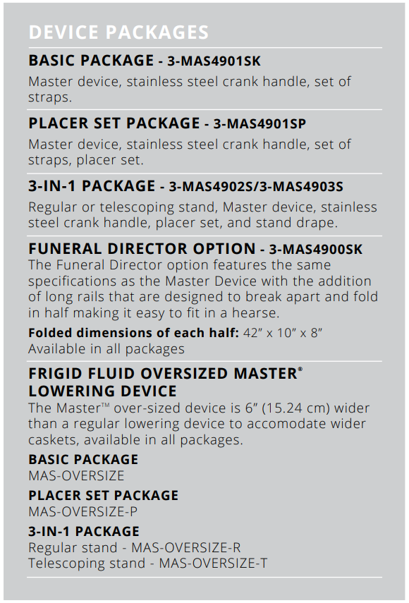 FRIGID® Master Lowering Device