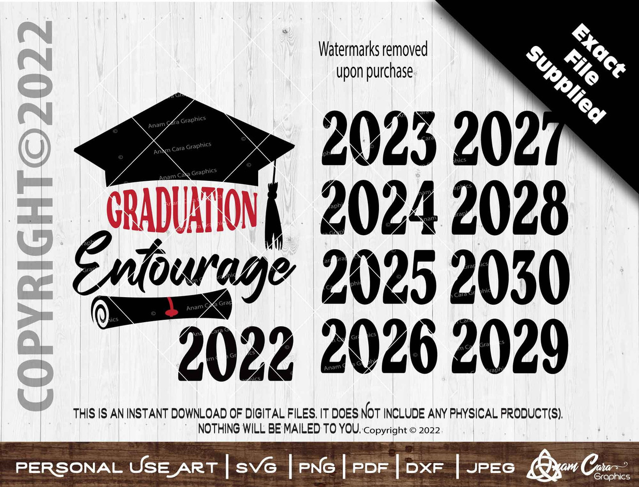 Graduation Entourage | SVG Cut or Print Art| AnamCaraGraphics