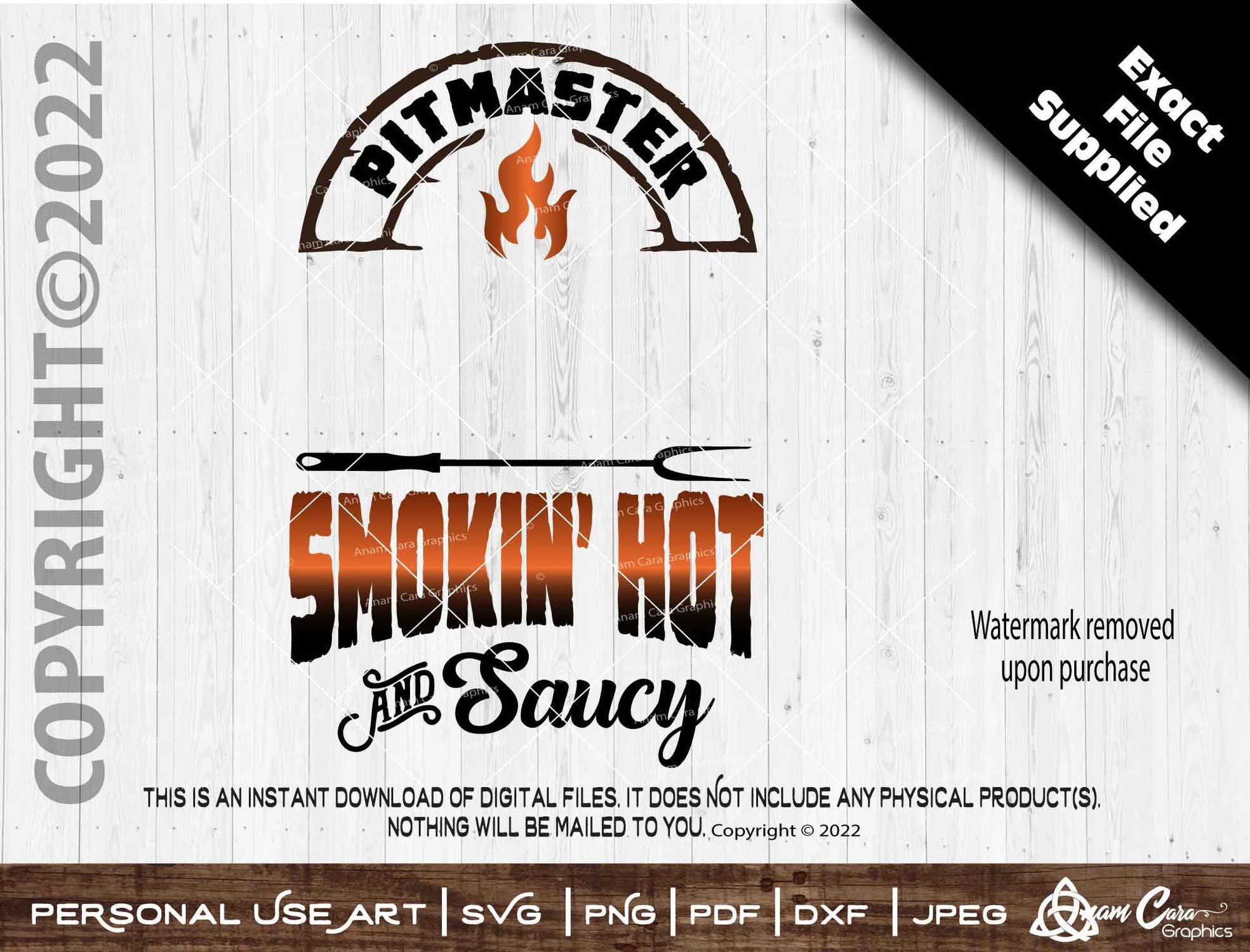 Pitmaster Smokin Hot and Saucy Open Split | SVG Cut or Print Art ...