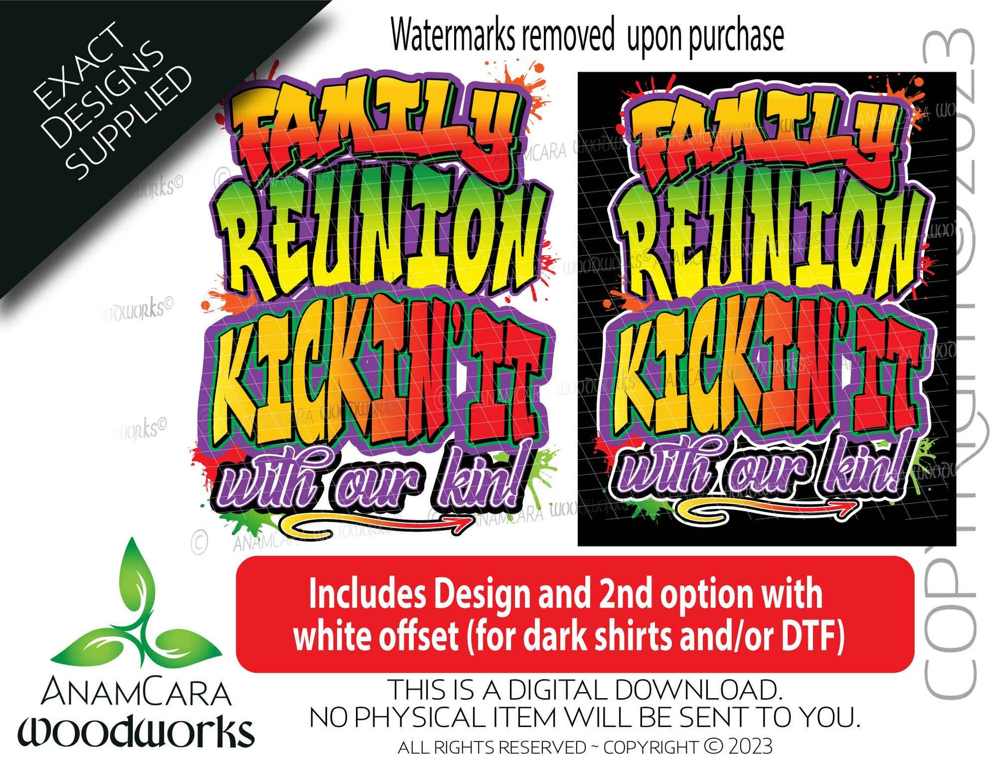 Family Reunion Kickin' with our Kin 4c Design | 4C Printable Sub Art ...