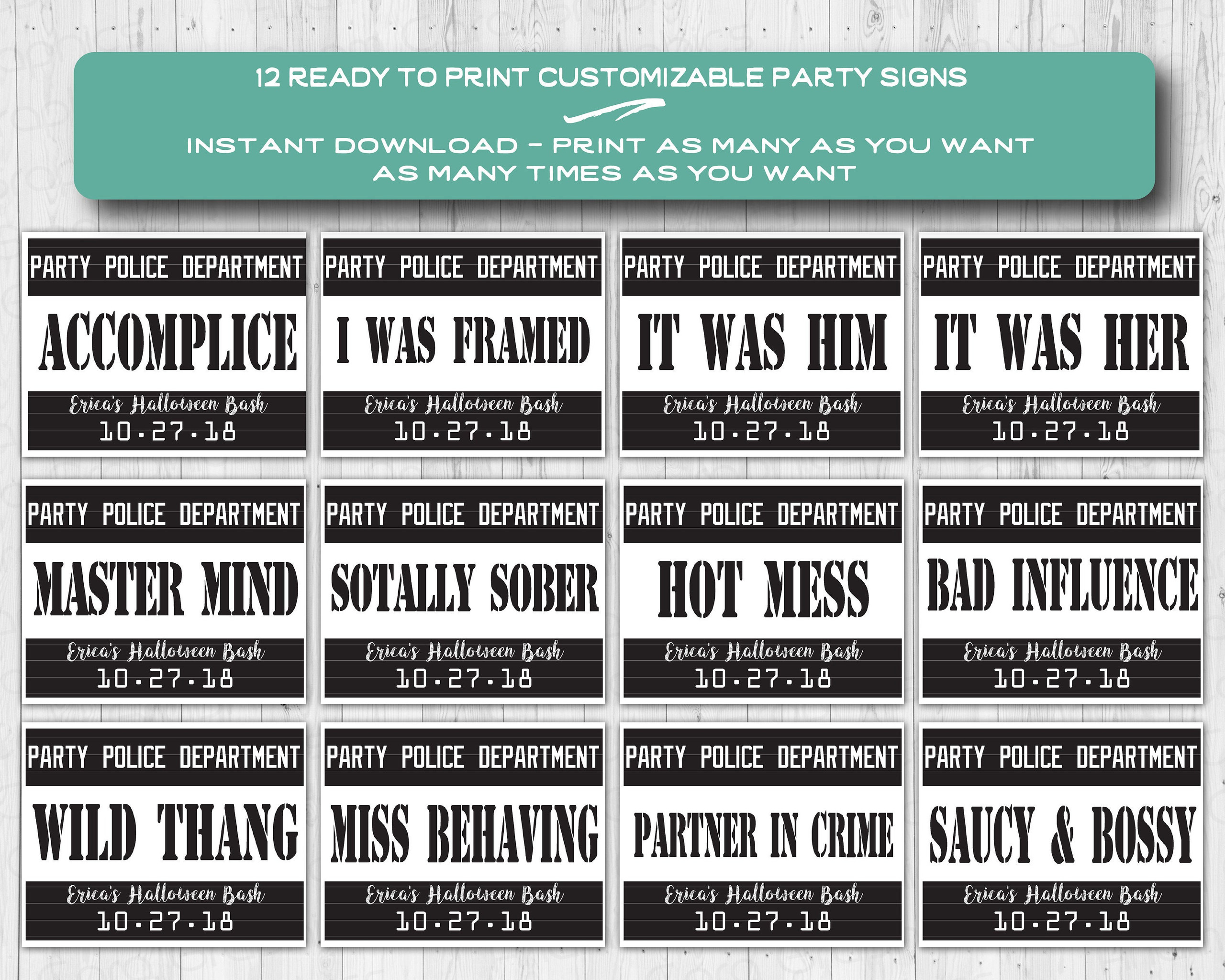 Mug Shot Jail Sign | SVG Cut or Print Art| AnamCaraGraphics