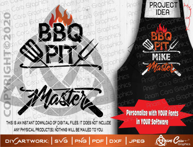 BBQ Pit Master | SVG Cut or Print Art| AnamCaraGraphics