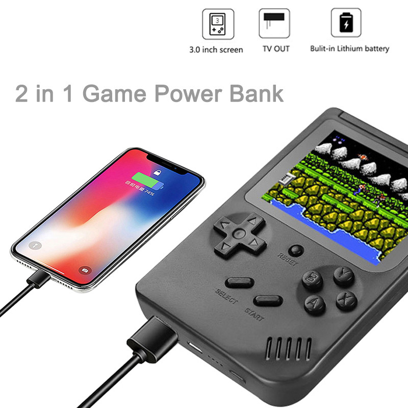 2 IN 1 Portable Game Power Bank Console Retro Handheld Game Console ...