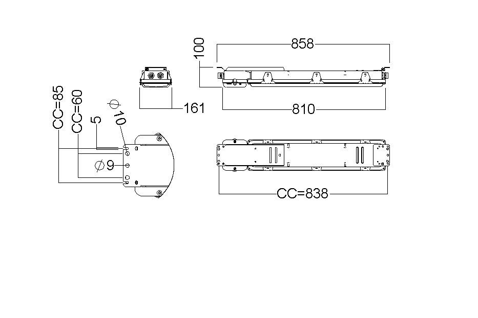 Glamox MIRS67-600 (M) G2 2500 HF EB3/S 840 TW M20 FR/PC LED Light Fitting