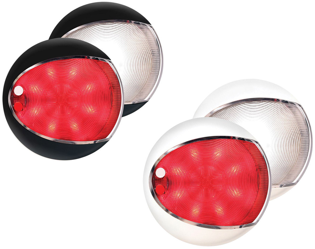 Hella EuroLED Touch Lamp Black/White Shroud - White/Red