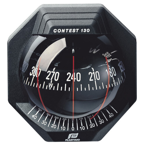 Plastimo Contest 130 Compass - Black - Vertical Bulkhead