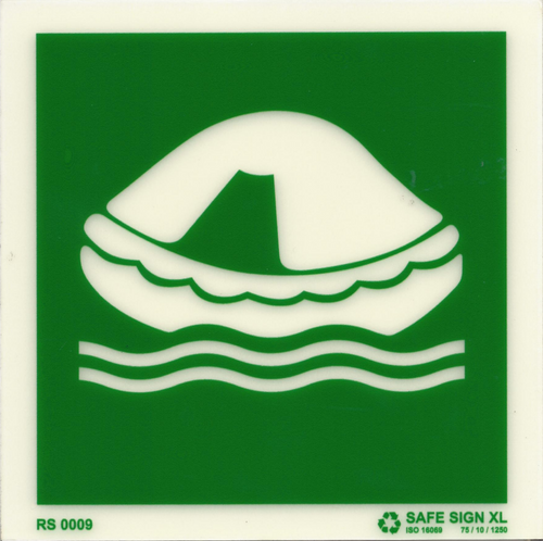 IMO Safety Sign - Liferaft 15cm x15cm
