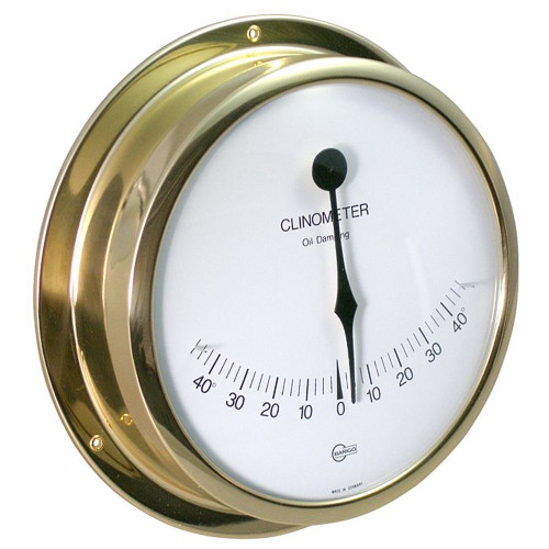 Barigo Brass Bulkhead Mounted Clinometer - 130mm Dial