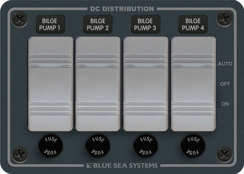 Blue Sea Contura Water Resistant Panel - Bilge Pump Control 4 Pos.