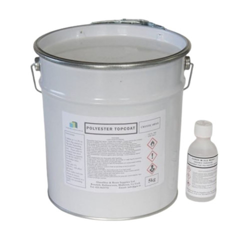 Polyester Flowcoat Topcoat White 1 kg with 20g Catalyst