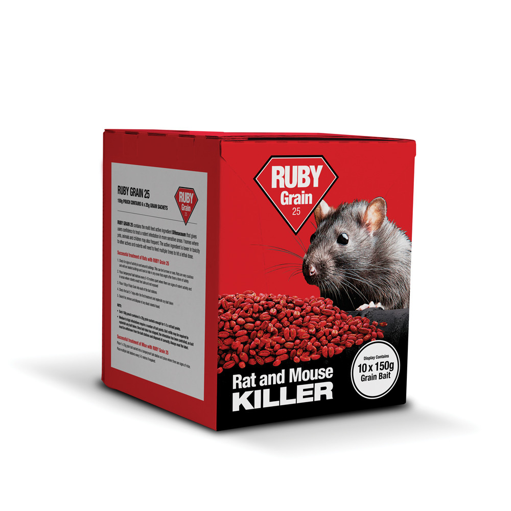 Lodi Ruby Grain 25 Rat and Mouse Killer Poison Difenacoum