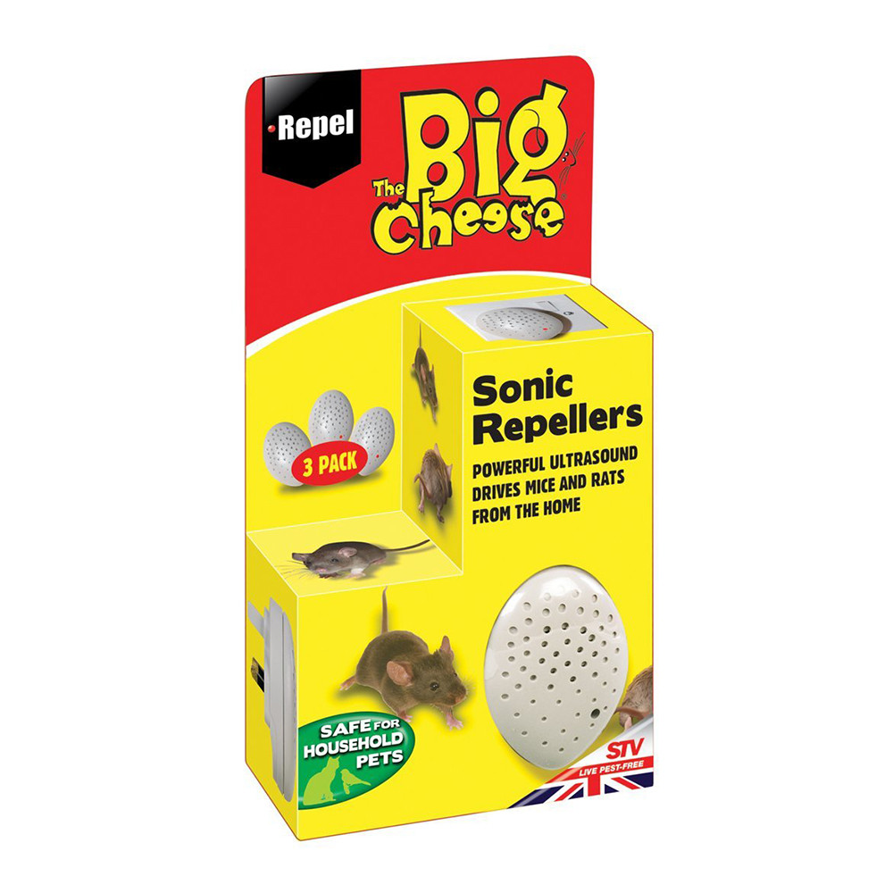 The Big Cheese Mouse and Rat Sonic Rodent Repellers 3 Pack