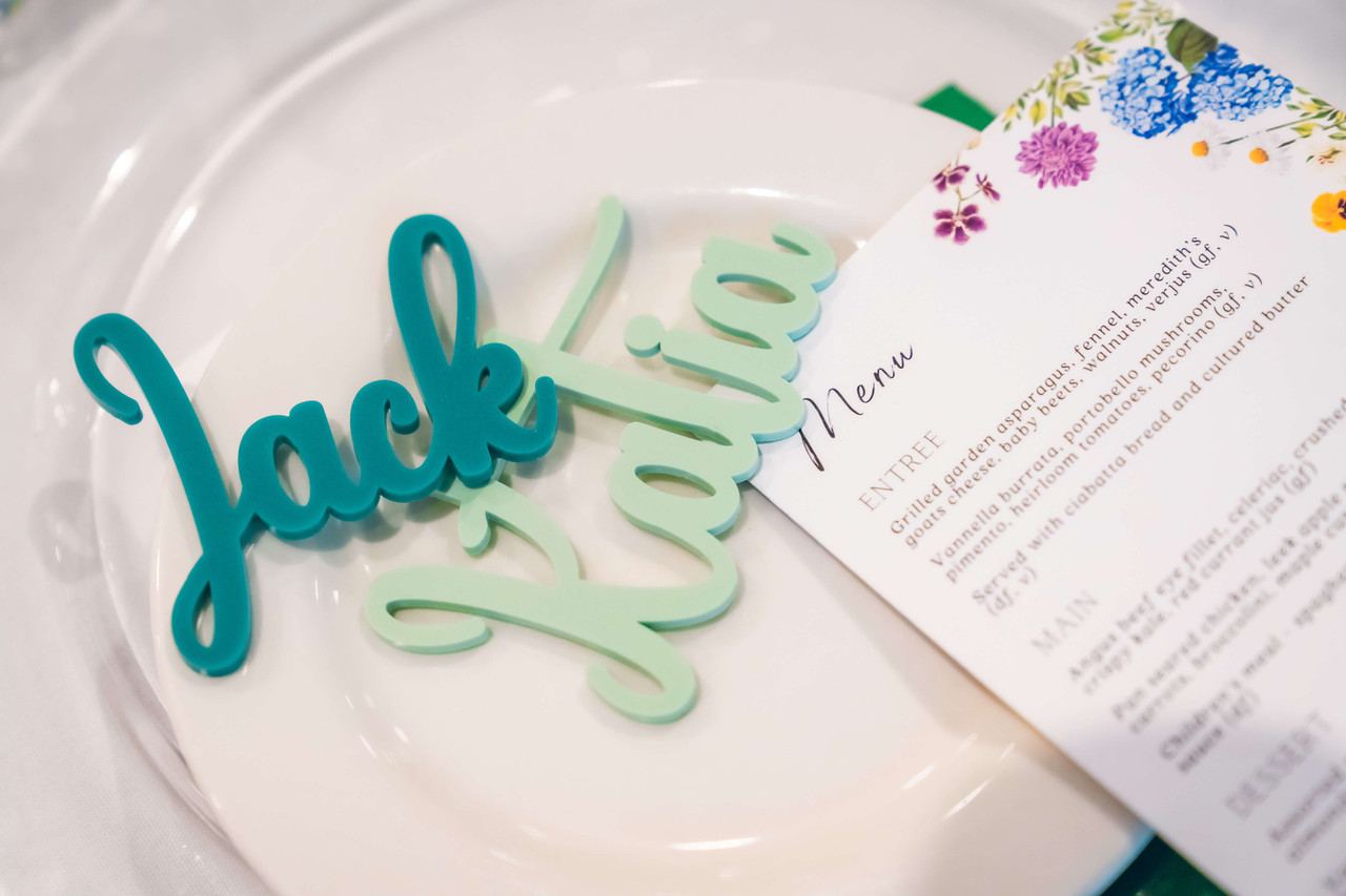 Laser cut guest name place card