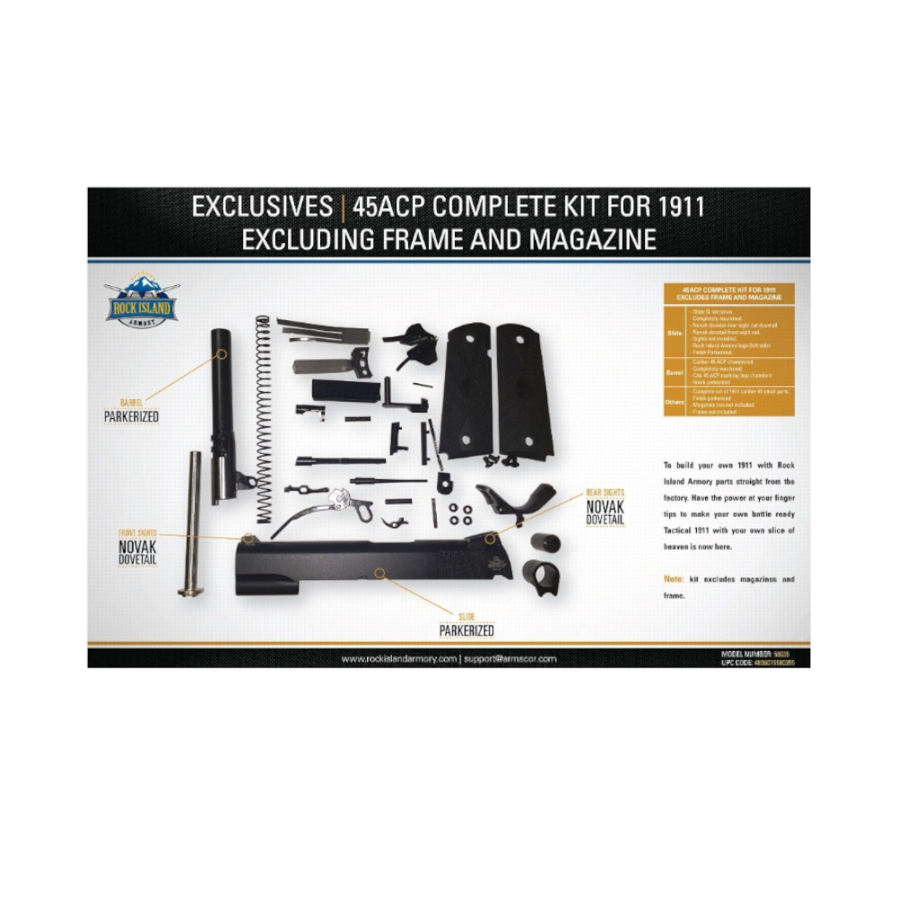 1911 Cal. 45 ACP TAC Builders Kit Excluding Frame and Magazine