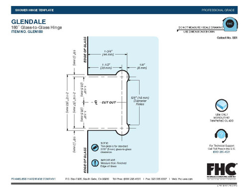 GLEN180 - FHC Glendale Series 180 Degree Glass To Glass Hinge - Compare ...