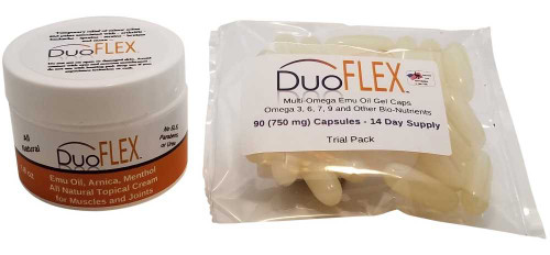 DuoFlex Natural Pain Relief System - Omega Caps and Topical Cream