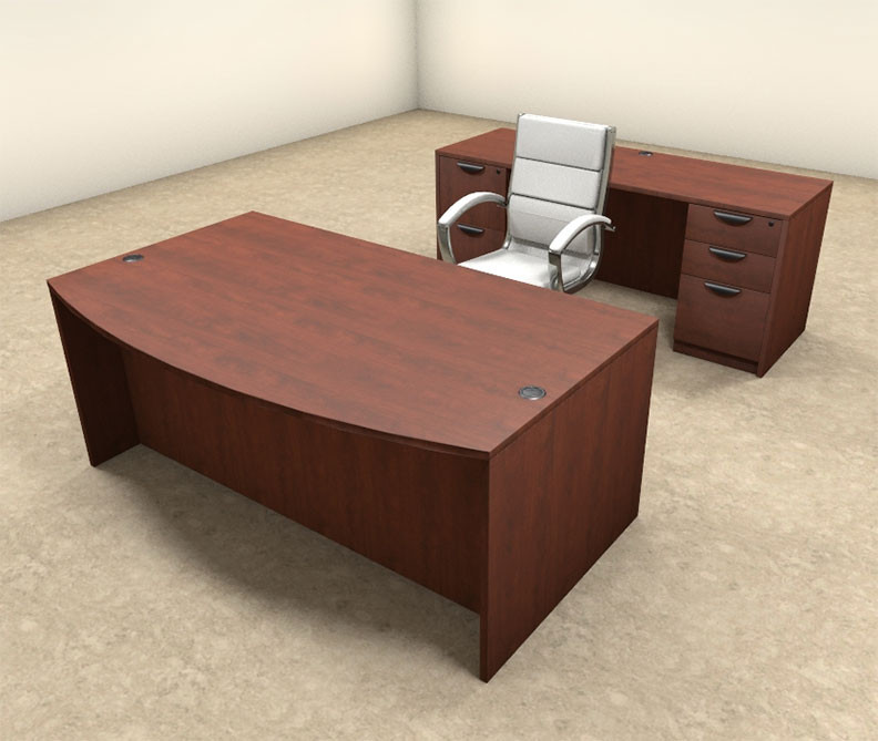 5pc Fan Front Modern Executive Office Desk Set, #OT-SUL-D2 - H2O Furniture