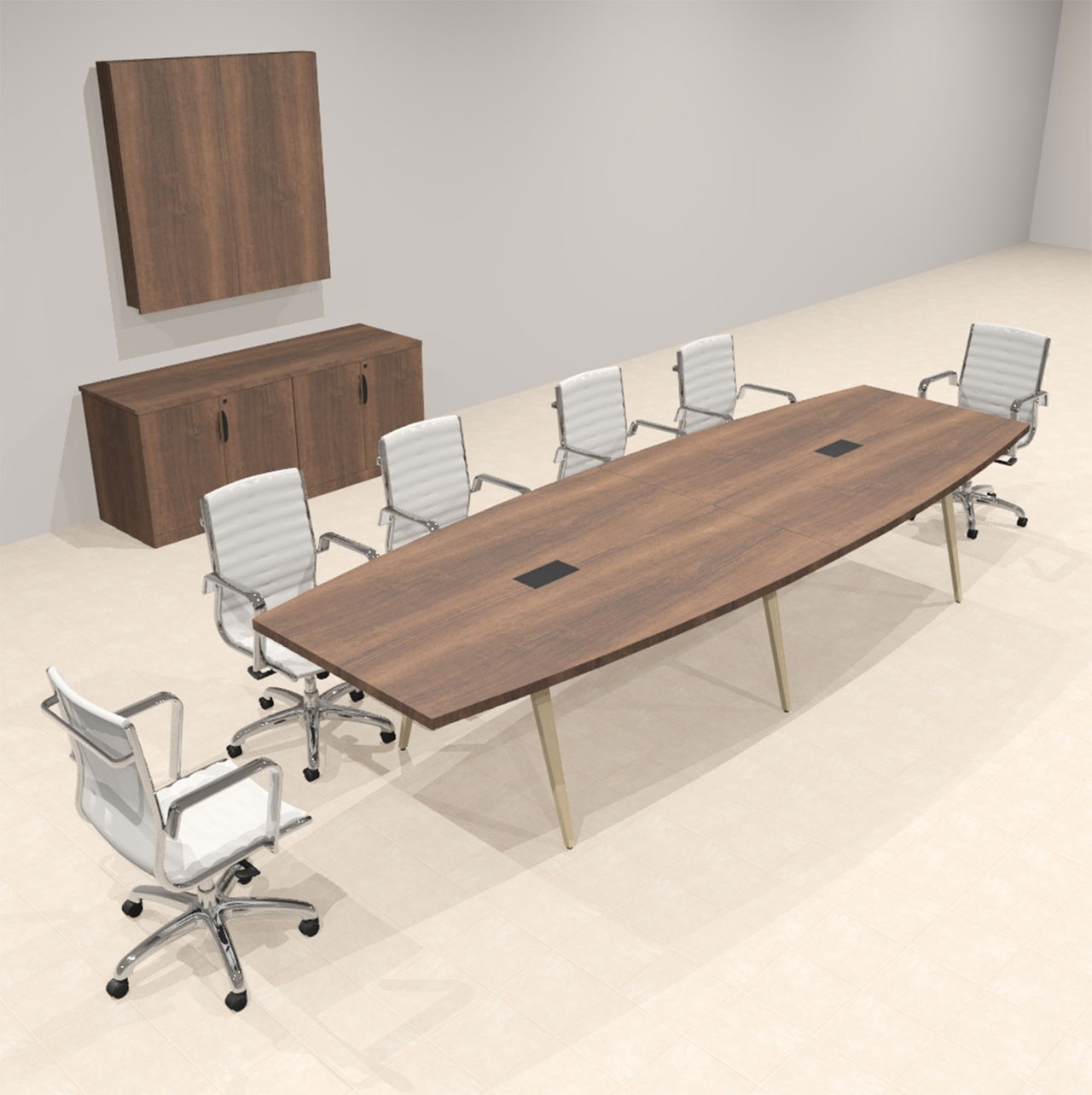 Modern Boat shaped 12' Feet Conference Table, #OF-CON-CW17 - H2O Furniture