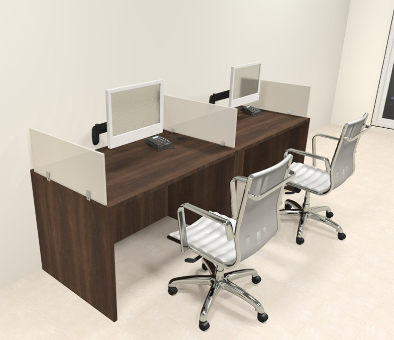 Two Person Modern Divider Office Workstation Desk Set, #CH-AMB-SP64 ...